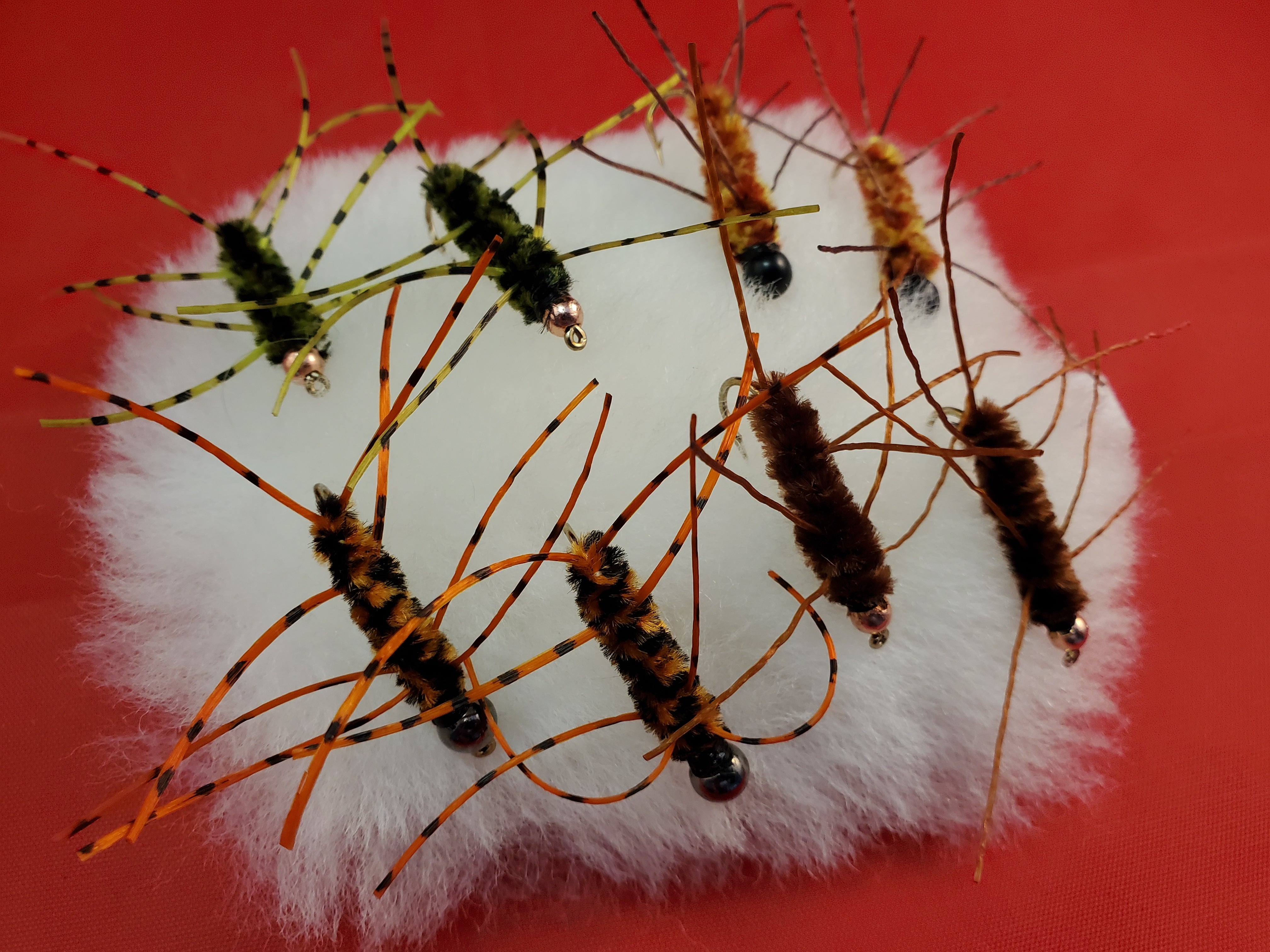 Tungsten Bead Head Rubber Legs Nymph SELECTION, 8 Pat's Rubber Legs, B ...