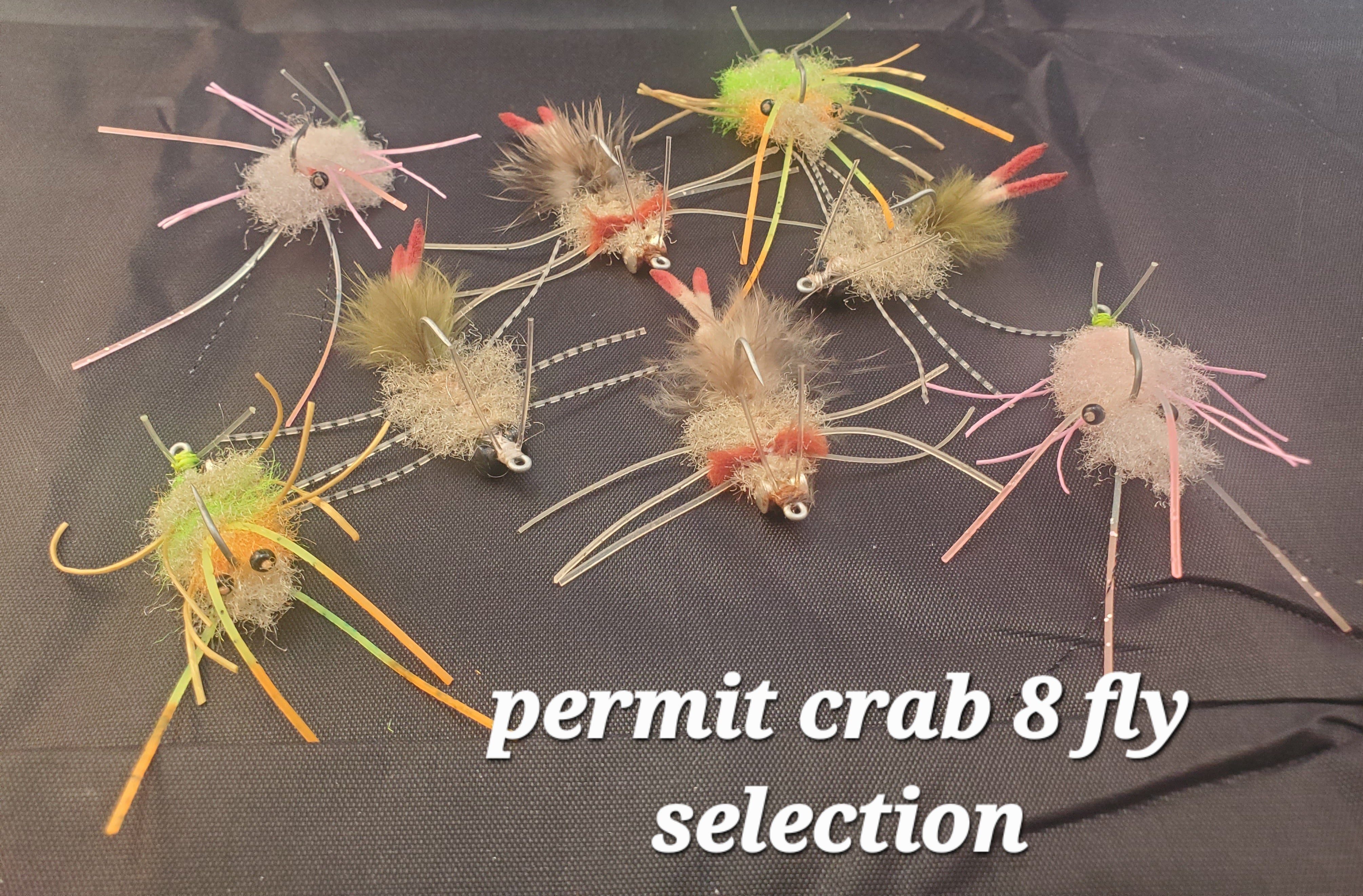 8 Permit Crab Fly Selection, Bonefish Fly Selection, Sand Crab Fly, Pe ...